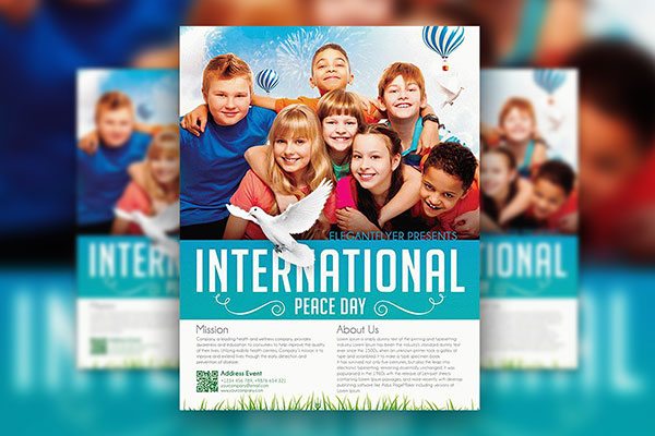 Photo Grass International Peace Day Flyer and Facebook Cover Template ...