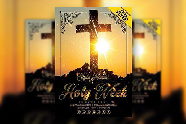 Simple Bright Holy Church Week Flyer Template Free Download | Resource Boy