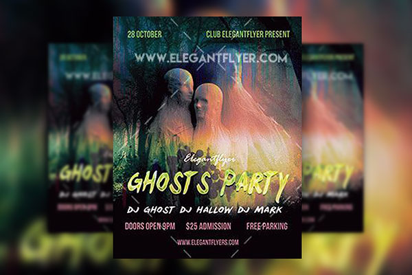 Spooky, Ghostly Halloween Party Flyer Along with Facebook Cover ...