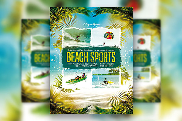 Tropical Photo Beach Sports Flyer Template Free Download | Resource Boy
