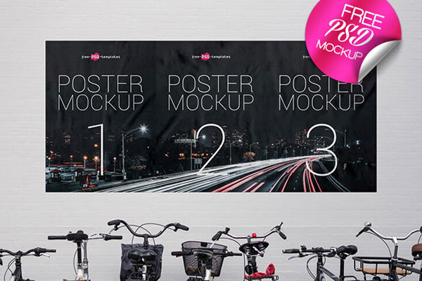 Two Realistic Horizontal Street Poster Mockup Free Download | Resource Boy