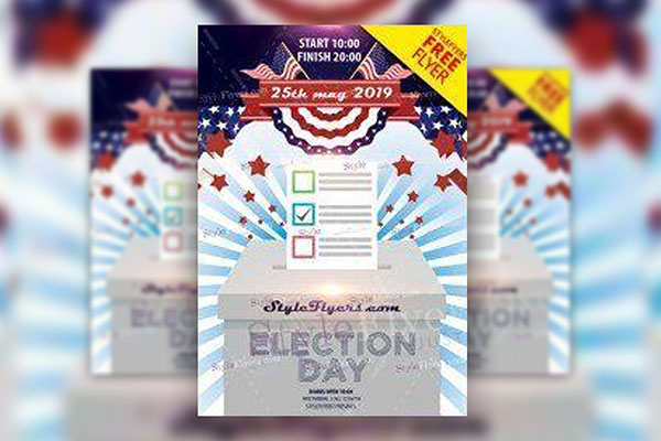 4 Striped, Illustrated Election Day Flyer Templates in Different Colors ...