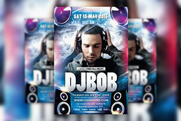 Bold Border DJ Party Flyer Template Free Download | Resource Boy