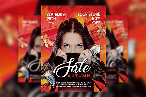 Border Luxury Autumn Sale Flyer Template Free Download | Resource Boy