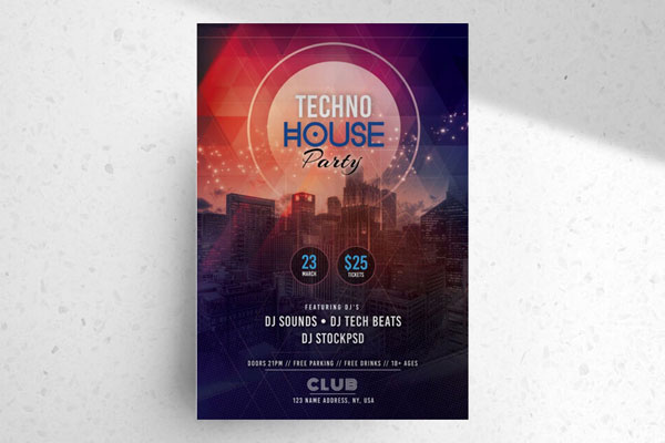 Circle Urban Sparkle Party Flyer Template Free Download | Resource Boy