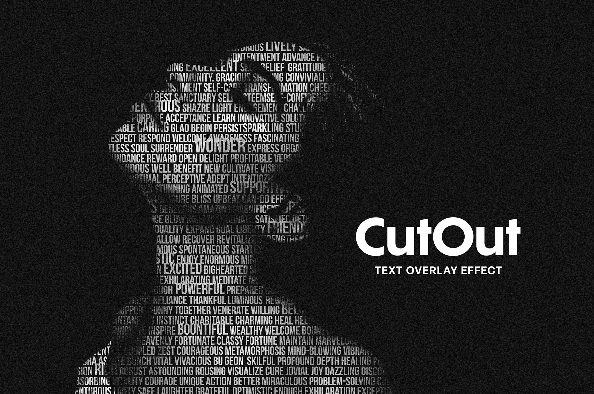 Cut Out Text Overlay Effect FREE Resource Boy
