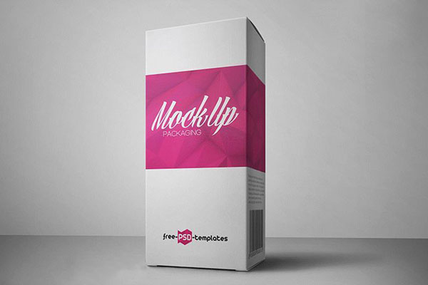 Front View of Vertical Paper Box Packaging Mockup Free Download ...