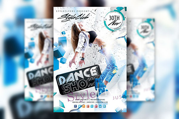 Geometric Dance Performance Flyer Template Free Download | Resource Boy