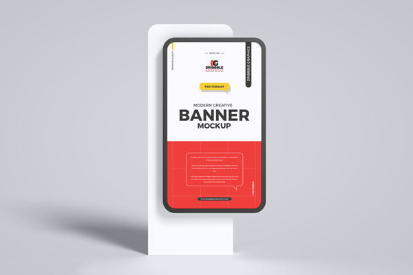 Modern Creative Standing Display Banner Mockup Free Download | Resource Boy