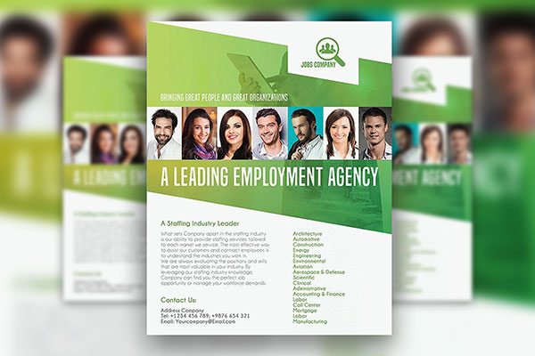 Modern Employment Agency Flyer and Facebook Cover Template Free ...