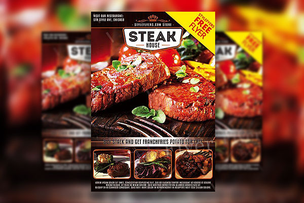Modern Steak House Flyer Template Free Download | Resource Boy