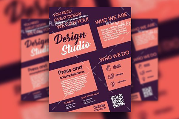 Simple Creative Design Studio Flyer Template and Facebook Cover Free ...