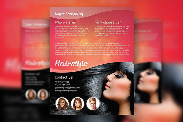 Simple Infographic Hair Salon Flyer Template and Facebook Cover Free ...