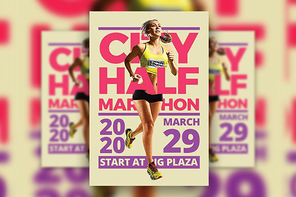Simple Modern Marathon Flyer Template Free Download | Resource Boy