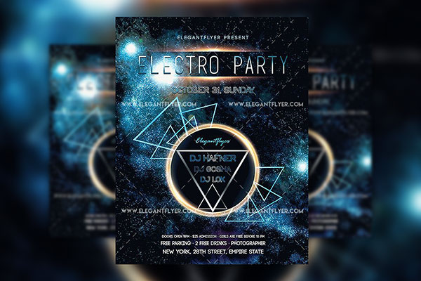 Space Circle Electro Party Flyer Template and Facebook Cover Free Download | Resource Boy