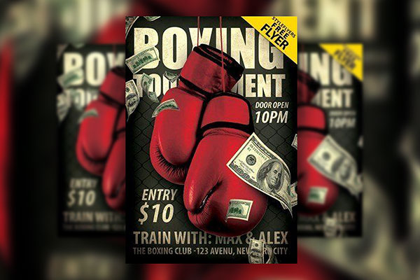 Squared Luxurious Boxing Tournament Flyer Template Free Download ...
