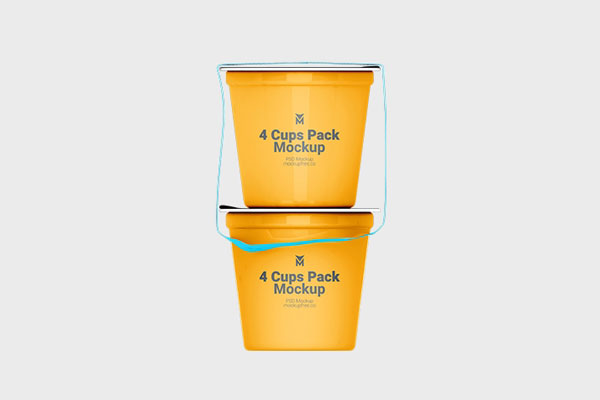 Three Realistic 4 Cups Pack Mockups with Different Views Free Download ...
