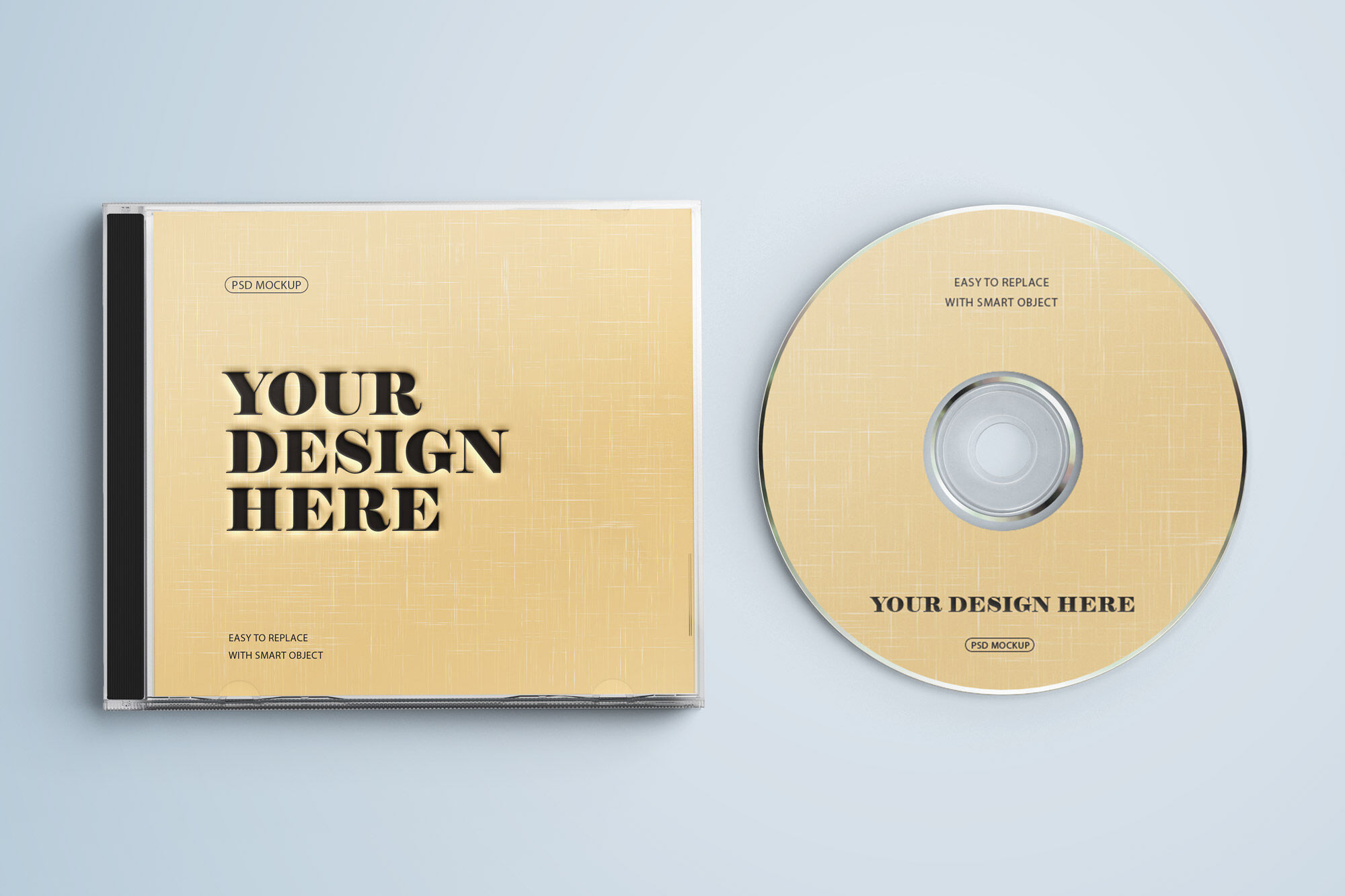 Top View CD Next To Jewel Case On Floor Mockup FREE Resource Boy