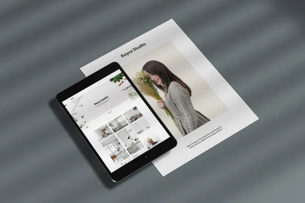 Top View of an iPad With Paper and Overlay Shadow Mockup Free Download ...