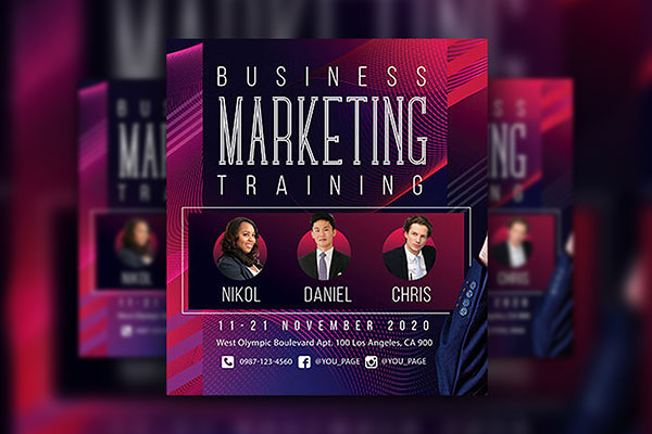 Abstract Marketing Training Flyer Template Free Download | Resource Boy
