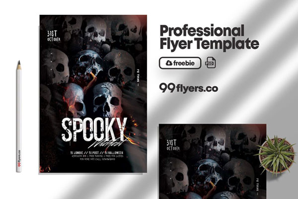 Spooky Halloween Night Party Flyer Template Free Download | Resource Boy