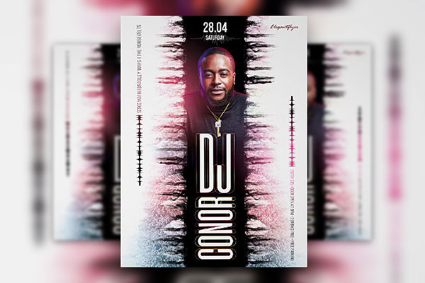 Border White DJ Party Flyer Template Free Download | Resource Boy