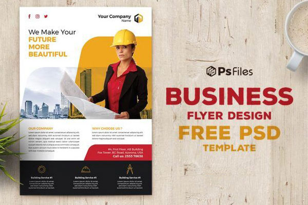 Clean Urban Construction Company Flyer Template Free Download ...