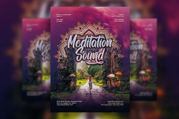 Creative and Round Meditation Sound Flyer Template Free Download ...