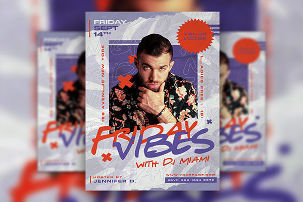 Creative Border DJ Party Flyer Template Free Download | Resource Boy
