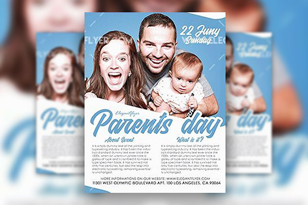 Cute and Infographic Parents Day Flyer Template Free Download ...