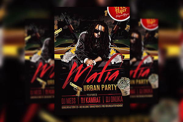 Grunge Mafia Party Flyer and Facebook Cover Template Free Download ...