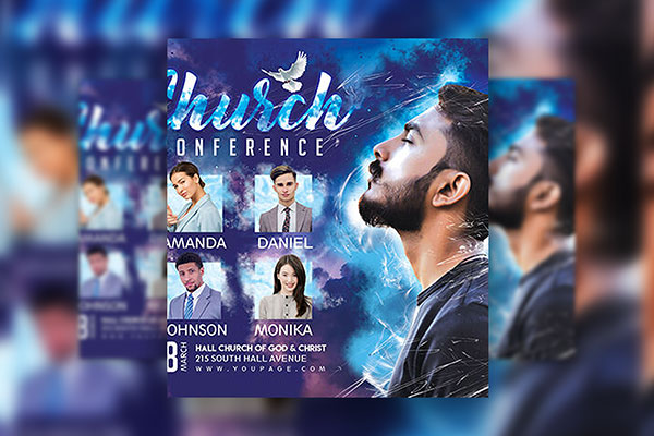 Horizontal Grid Church Conference Flyer Template Free Download ...