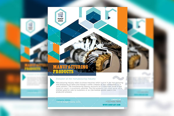Infographic and Geometric Manufacturing Products Flyer Template Plus a ...