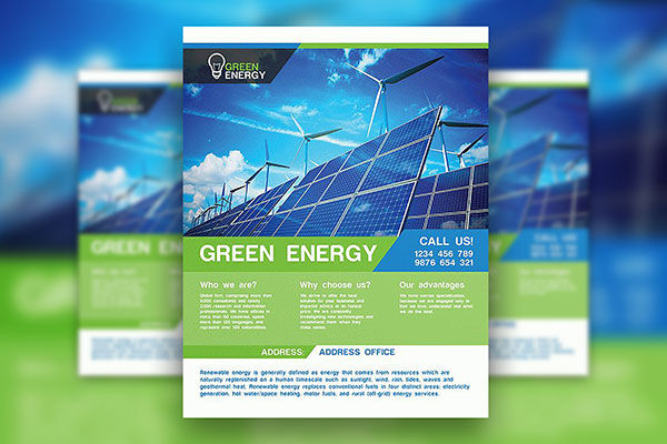Infographic Modern Professional Green Energy Flyer Template and ...