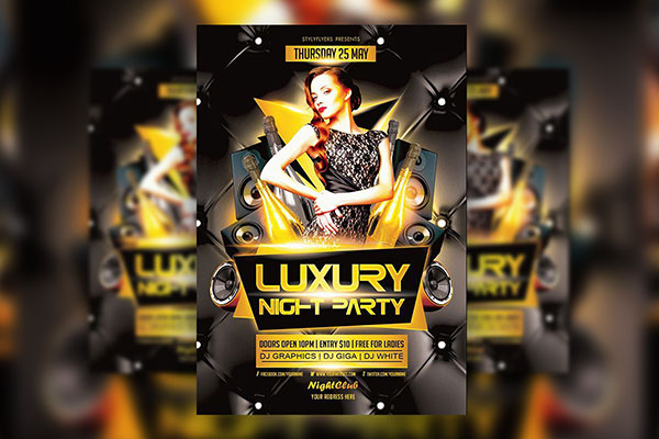 Luxury Sparkle Night Party Flyer Template Free Download | Resource Boy