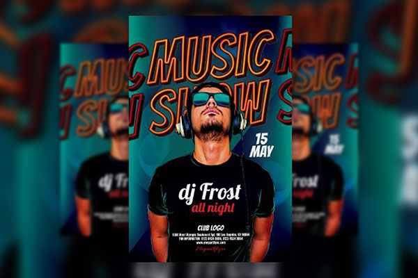 Modern Blue Music Show Poster Template Free Download | Resource Boy
