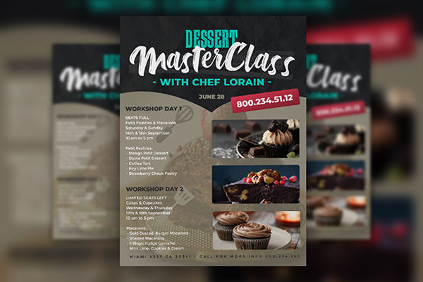 Modern Masterclass, Food Event Flyer Template Free Download | Resource Boy