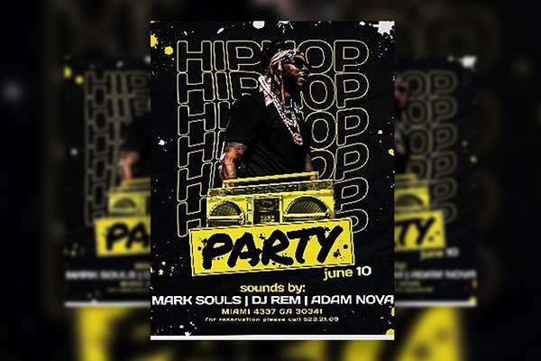 Nightclub Hip Hop Music Event Flyer Template (FREE) - Resource Boy