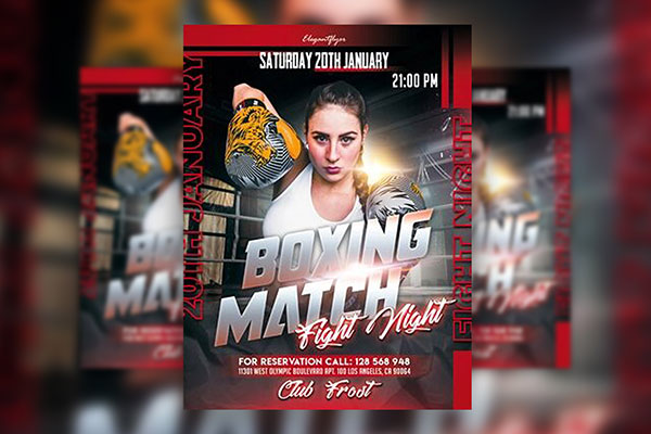 Stylish Glitter Boxing Match Flyer Template Free Download | Resource Boy