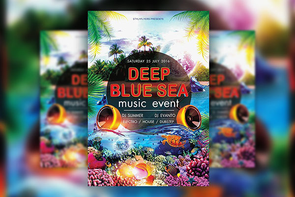Tropical Circle Border Music Event Flyer Template Free Download ...