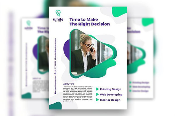 White Abstract Design Studio Flyer Template Free Download | Resource Boy