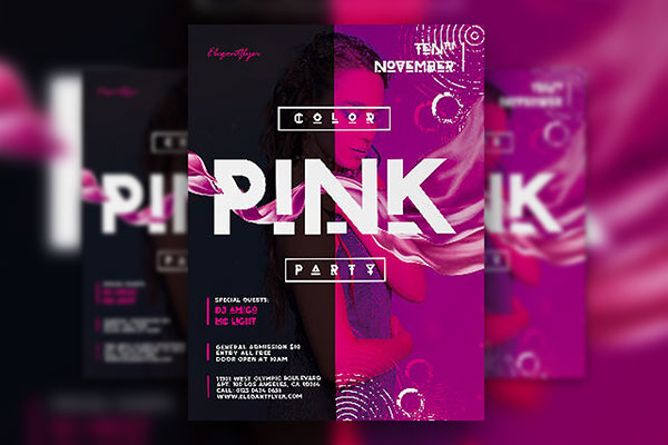 Black and Pink Party Event Flyer Template Free Download | Resource Boy