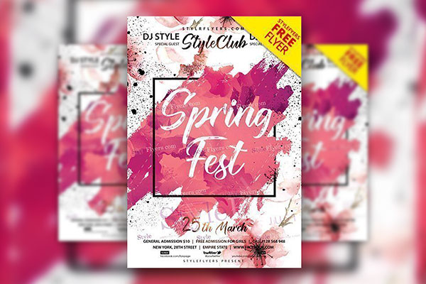 Color Splash Spring Fest Flyer Template Free Download | Resource Boy