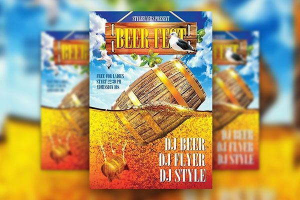 Creative Bubbly Beer Fest Flyer Template Free Download | Resource Boy
