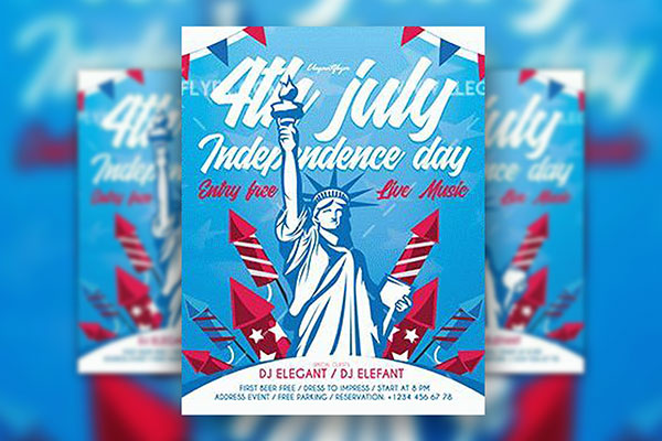 Festive Illustrated Independence Day Event Flyer Template Free Download ...