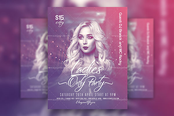 Gradient Ladies Party Flyer Template Free Download | Resource Boy