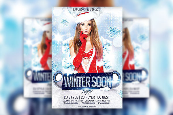 Modern Snowy Winter Party Flyer Template Free Download | Resource Boy