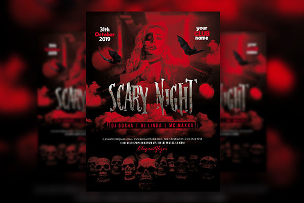 Red Spooky Halloween Party Flyer Template Free Download | Resource Boy