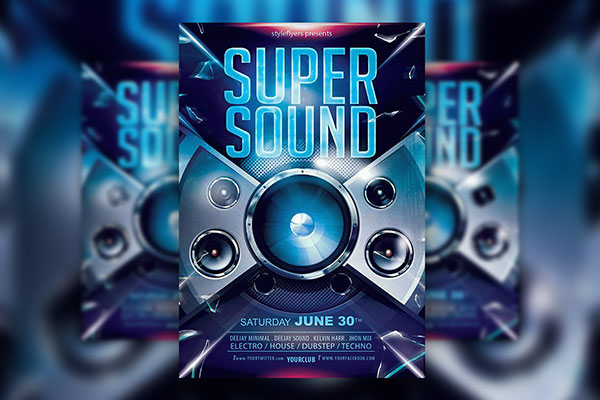 Tech Classy Super Sound Party Flyer Template Free Download | Resource Boy