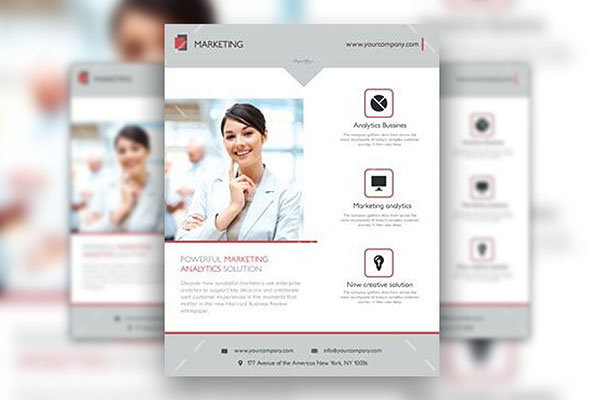 White Clean Marketing Company Flyer and Facebook Cover Template Free ...